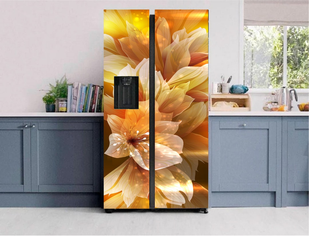 Fridge Wrap Side by Side Refrigerator Wrap Farmhouse Fridge Removable ...