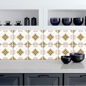 Backsplash Wall Tile Stickers for Kitchen Bathroom Floor Self-adhesive ...