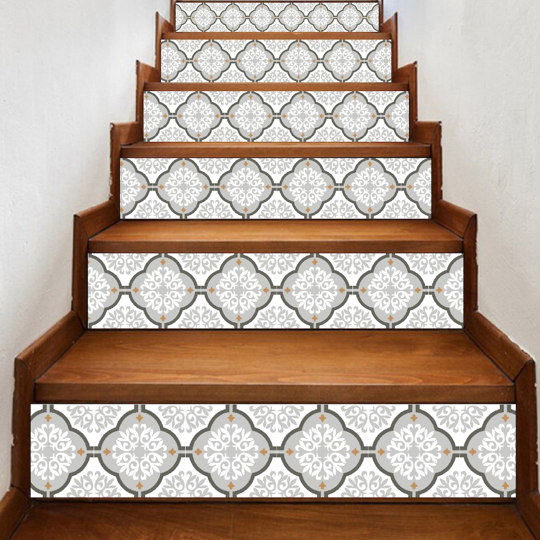 Stair Riser Decals Peel and Stick Removable Strip Self Adhesive Stair Wrap Easy to Trim Pack of ...