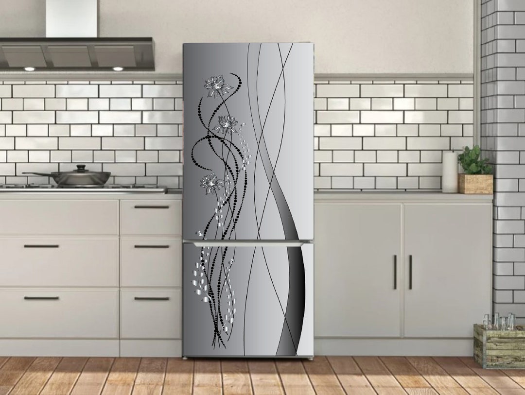 Fridge Wrap Refrigerator Vinyl Mural Removable Sticker Peel and Stick ...