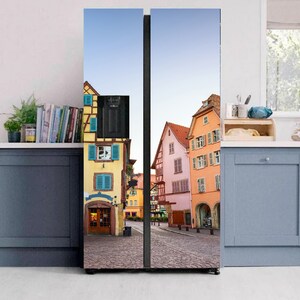 Fridge Wrap Vinyl Mural Removable Sticker Peel and Stick Side by Side ...