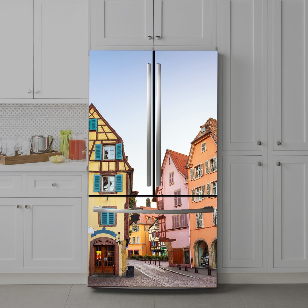 Fridge Wrap Vinyl Mural Removable Sticker Peel and Stick Side by Side ...