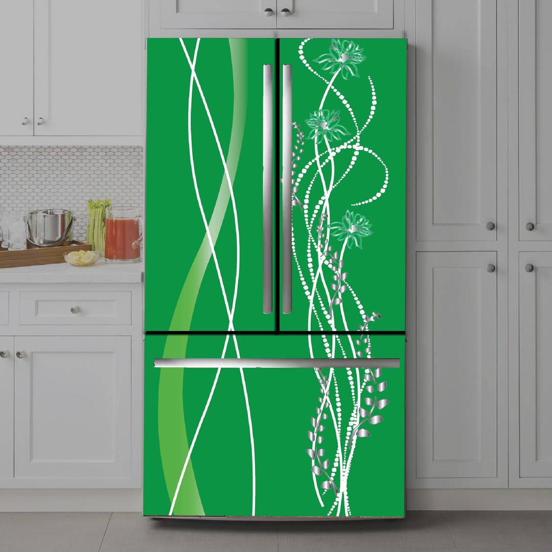 Fridge Wrap Side Door Vinyl Decal Removable Peel & Stick Decal Fridge ...