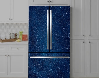 Fridge Wrap Marble Black & Gold Refrigerator Wrap Vinyl Side by Side ...