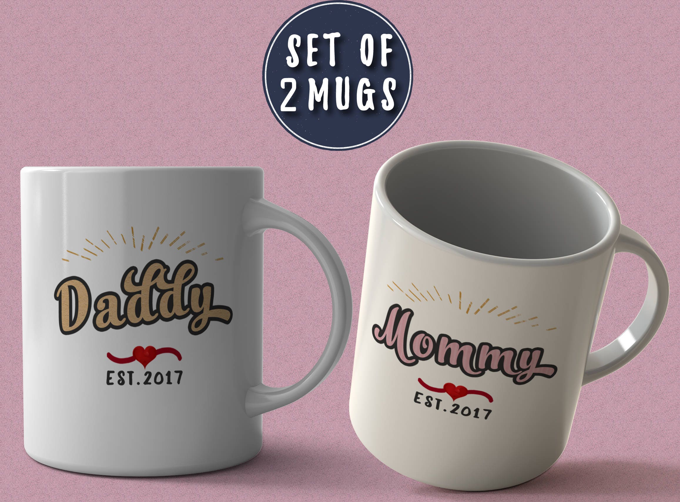 New Parents Mug Set New Mom Mug Mommy to be Mug Daddy Mommy | Etsy