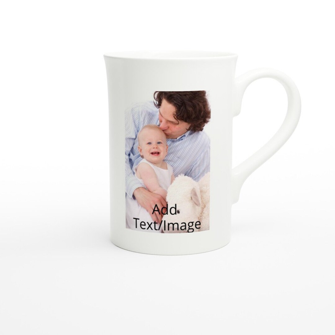 Custom Text Mug 10oz Mug Porcelain Slim Mug Personalized - Etsy