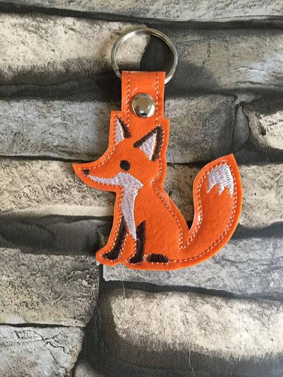 Fox Key Fob, Machine Embroidery Design, ITH, in the Hoop, Key Ring ...