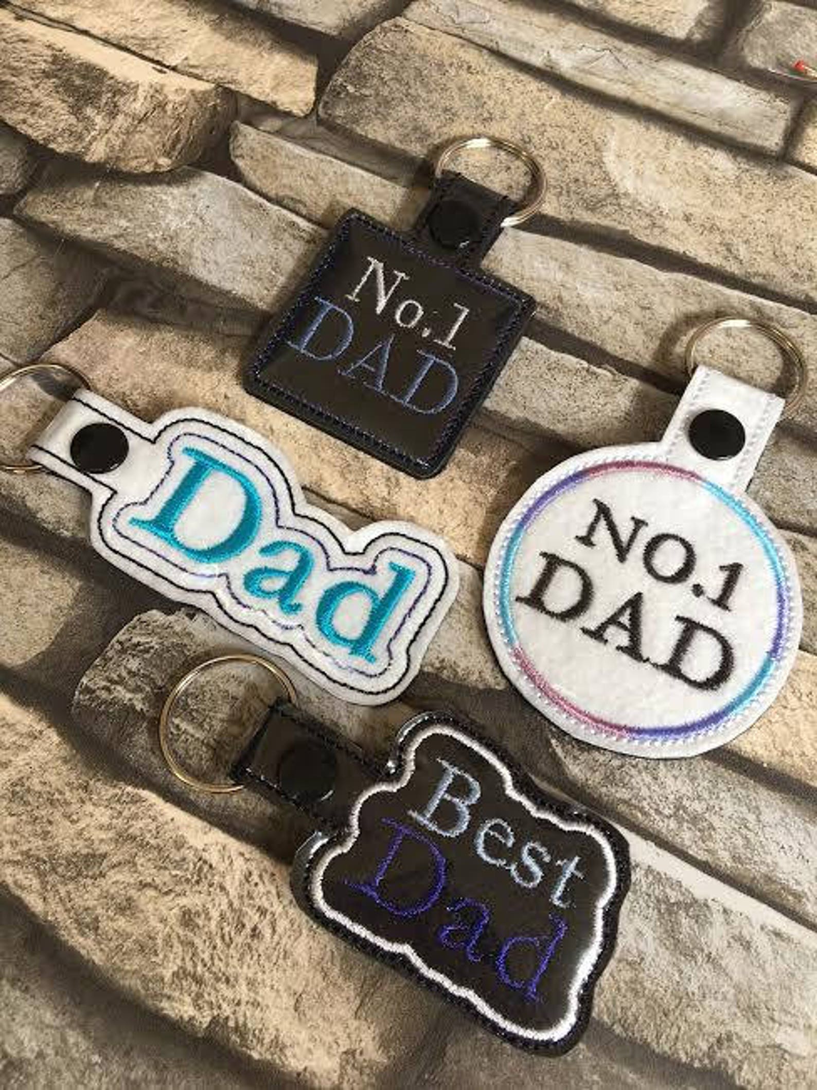 Dad Key Fobs Machine Embroidery Design ITH in the Hoop Key - Etsy