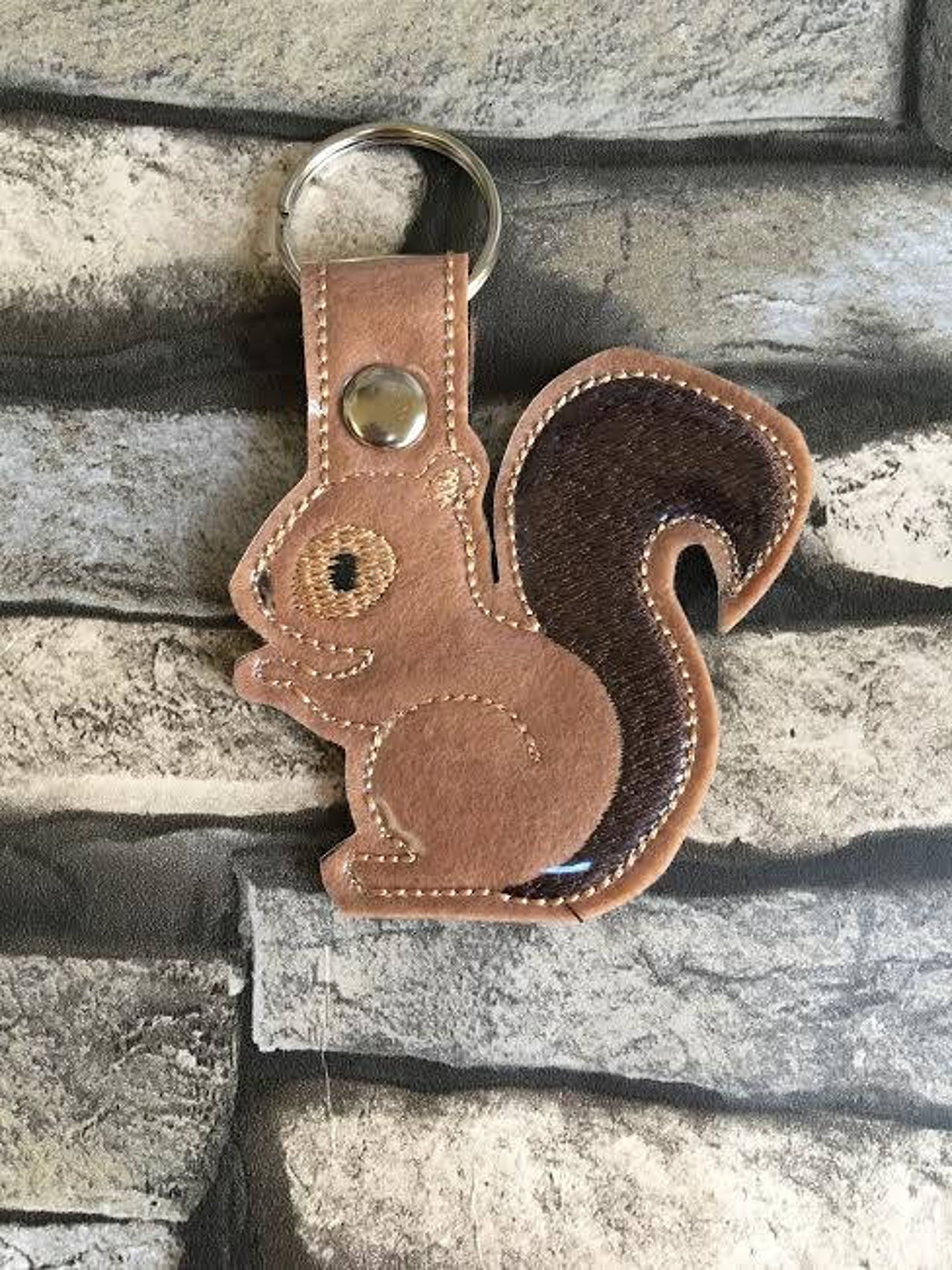 Squirrel Key Fob Machine Embrodiery Design ITH in the Hoop - Etsy