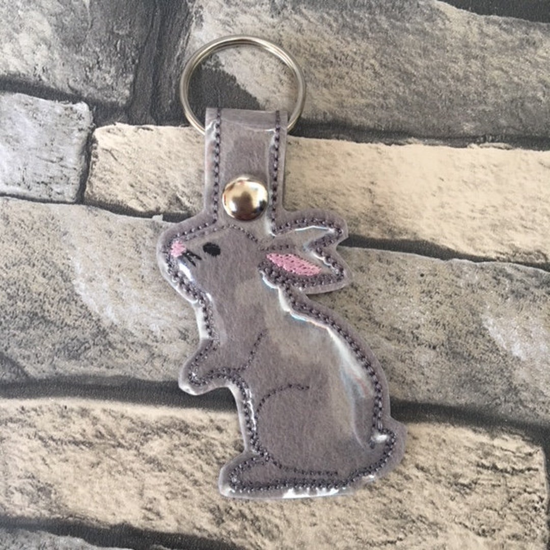 Machine Embroidery Design, Rabbit Key Fob, Rabbit, Key Fob, Fob, 4x4 ...