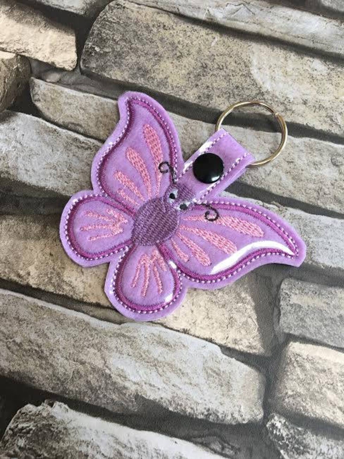 Butterfly Key Fob Machine Embroidery Design ITH in the - Etsy