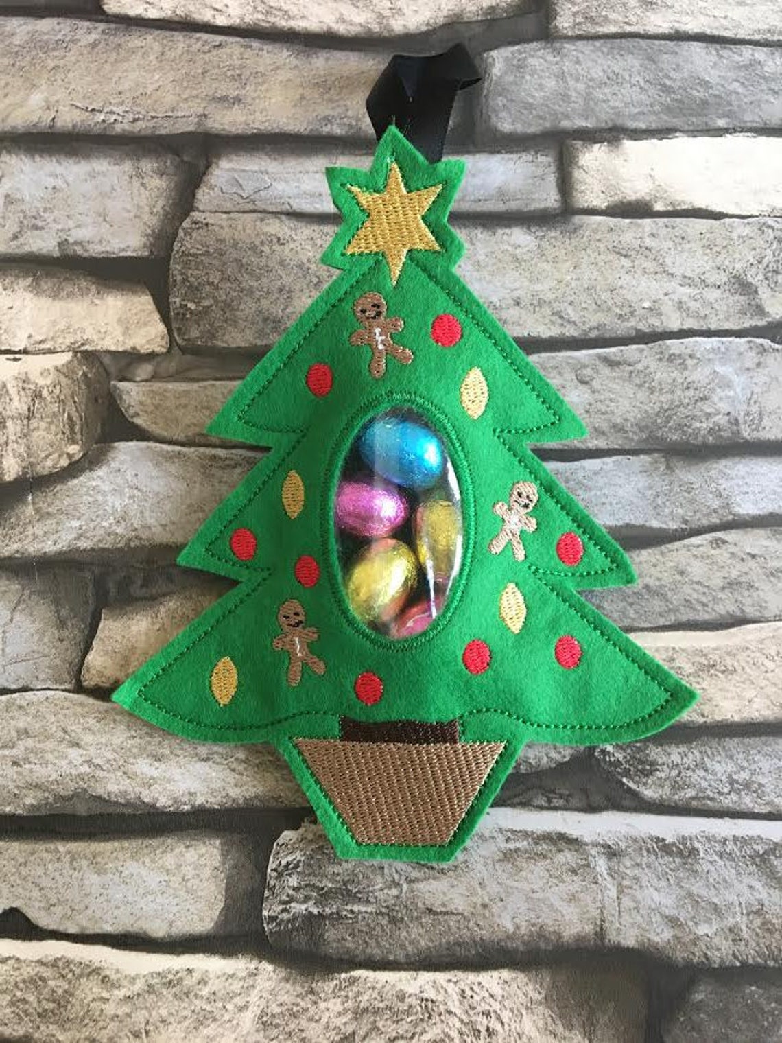 Christmas Tree Treat Bag Machine Embroidery Design ITH in | Etsy UK
