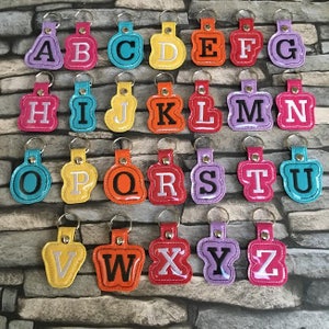 Alphabet Key Fobs, Machine Embroidery, ITH, in the Hoop, Alphabet ...