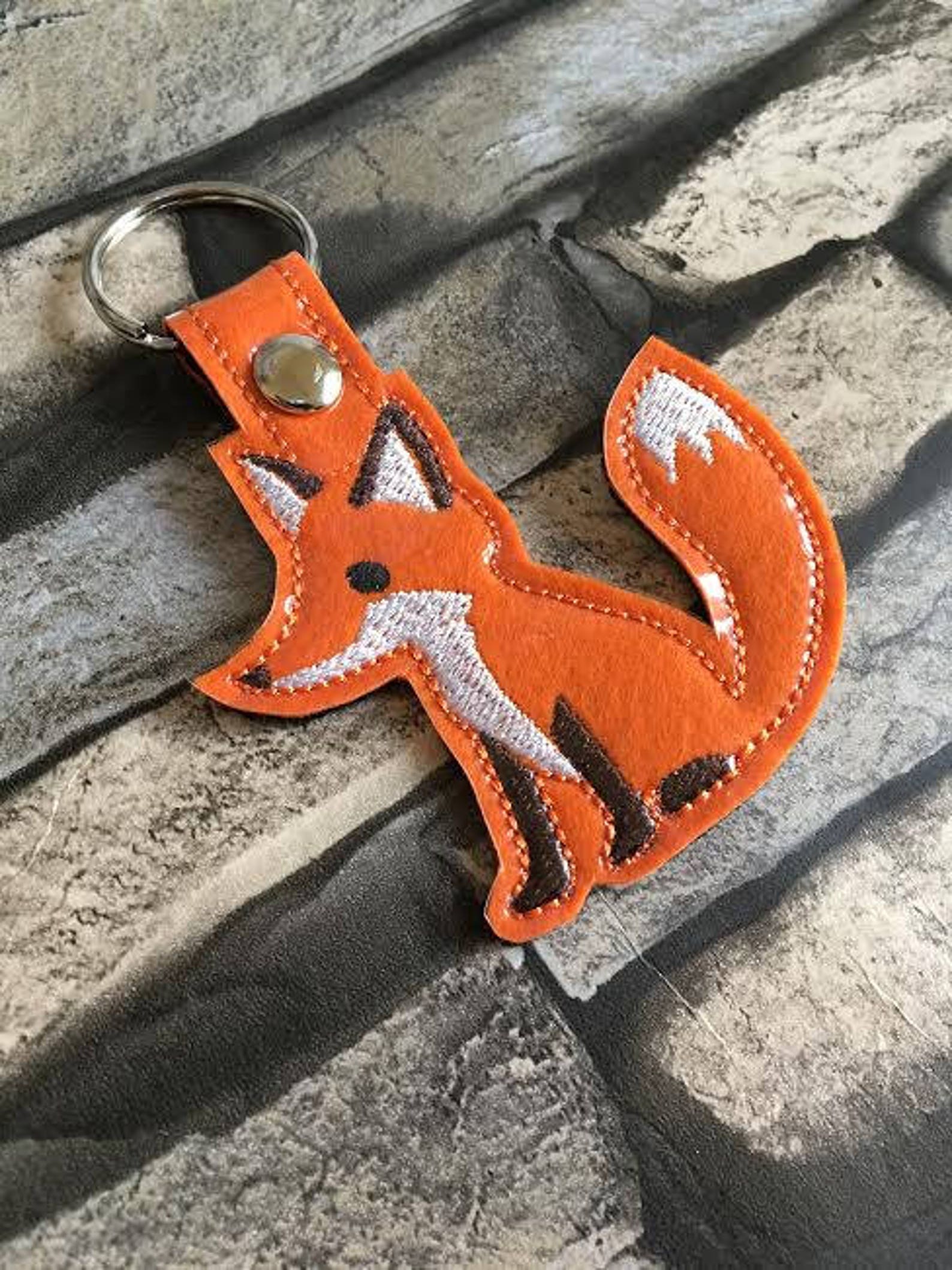 Fox Key Fob Machine Embroidery Design ITH in the Hoop Key - Etsy