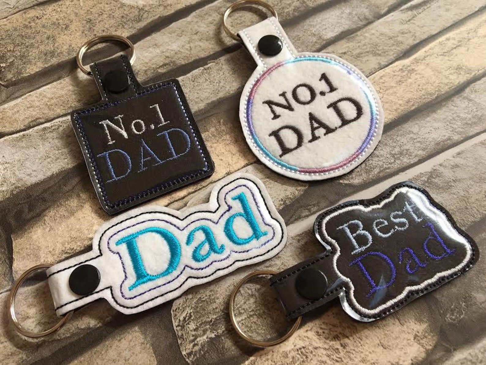 Dad Key Fobs Machine Embroidery Design ITH in the Hoop Key - Etsy