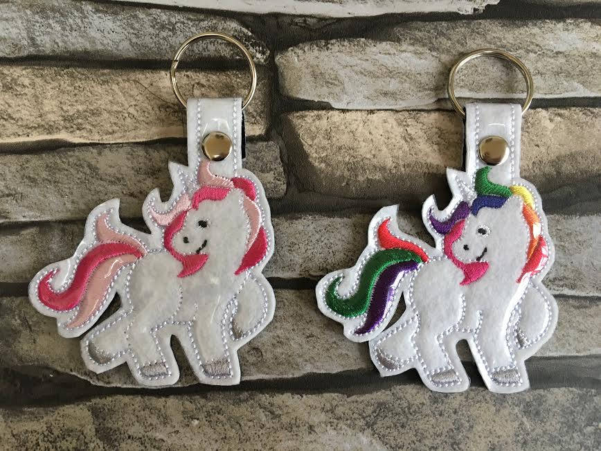 Unicorn key fob machine embroidery unicorn key fob | Etsy