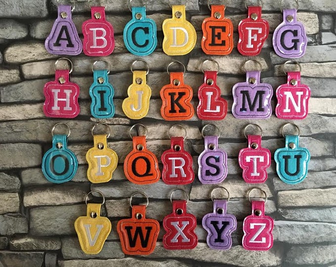 Alphabet Key Fobs, Machine Embroidery, ITH, in the Hoop, Alphabet ...