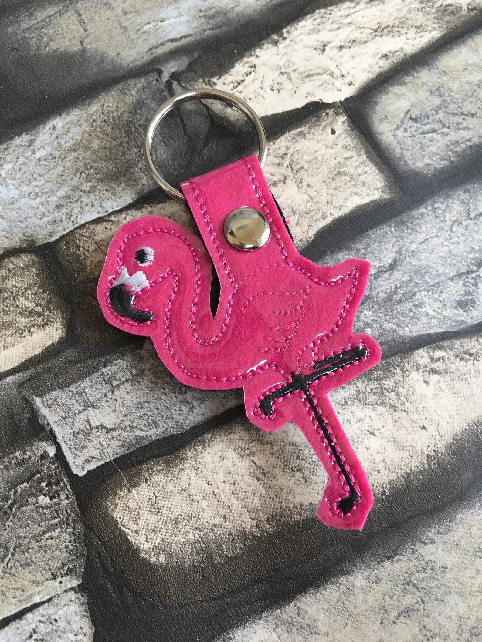 Flamingo Key Fob Machine Embrodiery ITH in the Hoop 4x4 - Etsy