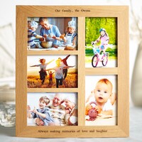 Large Multi Photo Picture Frame | Holds 12 6x4 Photos in a Black Wooden ...