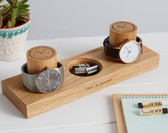 Cufflink Tray and Watch Stand / Personalised Jewellery Storage - Etsy