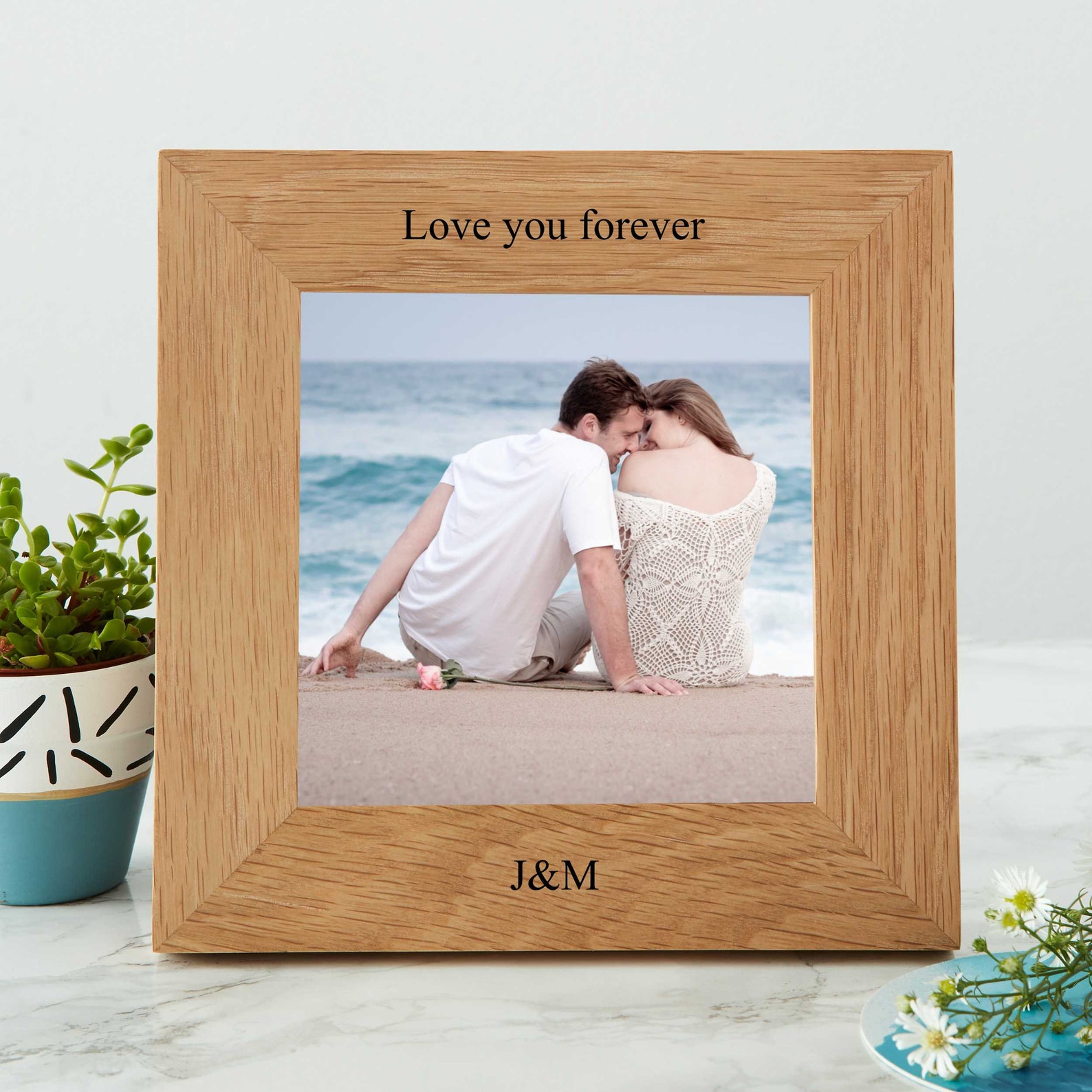 Personalised Solid Oak Photo Frame / Personalized Engraved - Etsy