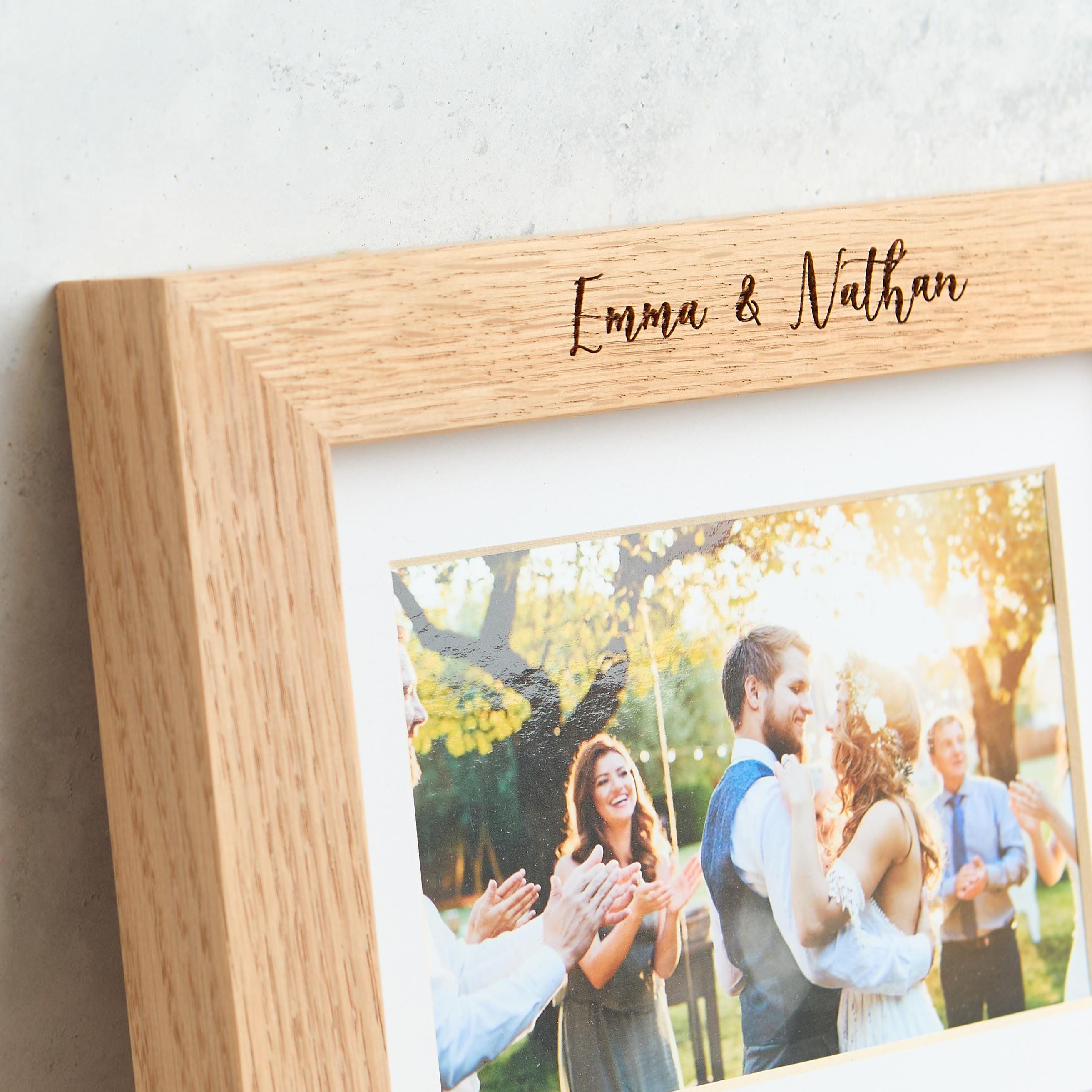 Personalised Solid Oak Double Photo Frame With Mount - Etsy