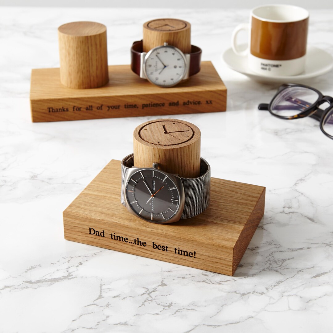 Personalized Single Watch Stand / Wedding Day Groom Gift / Personalised ...