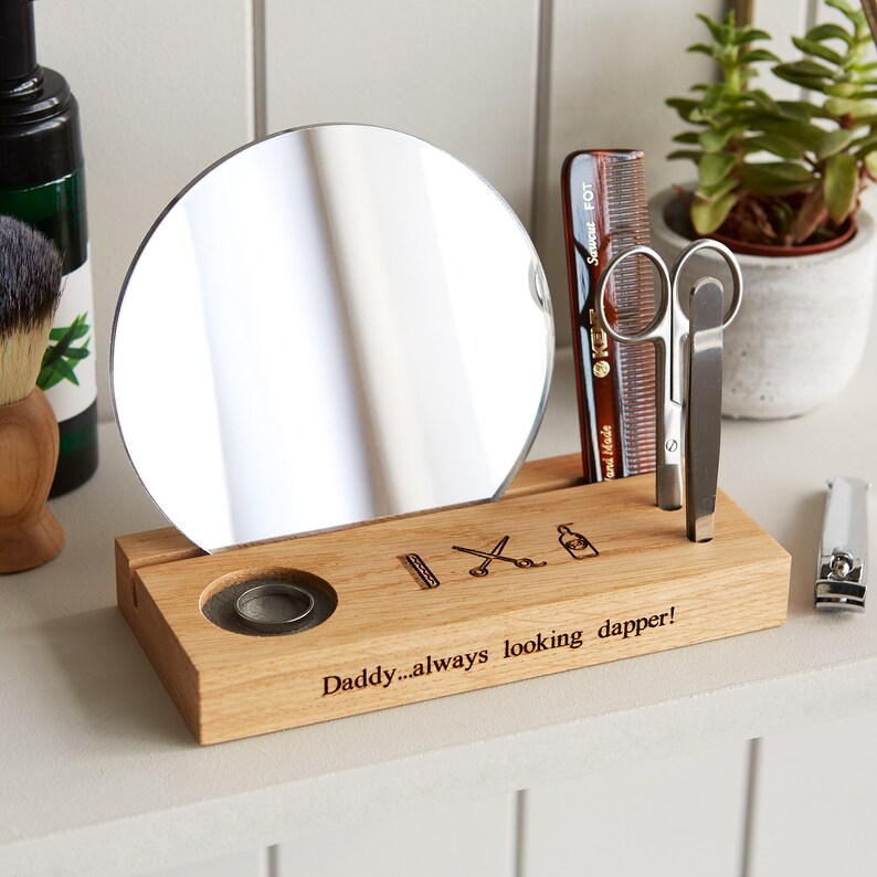 Personalised Men's Grooming Station With Mirror / Gift for - Etsy