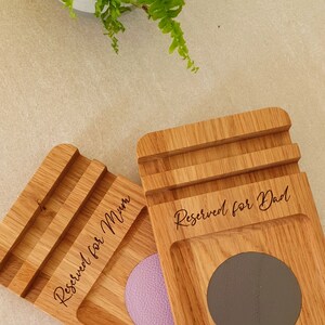 Sofa Coaster Tray and Phone Stand in Solid Oak - Etsy