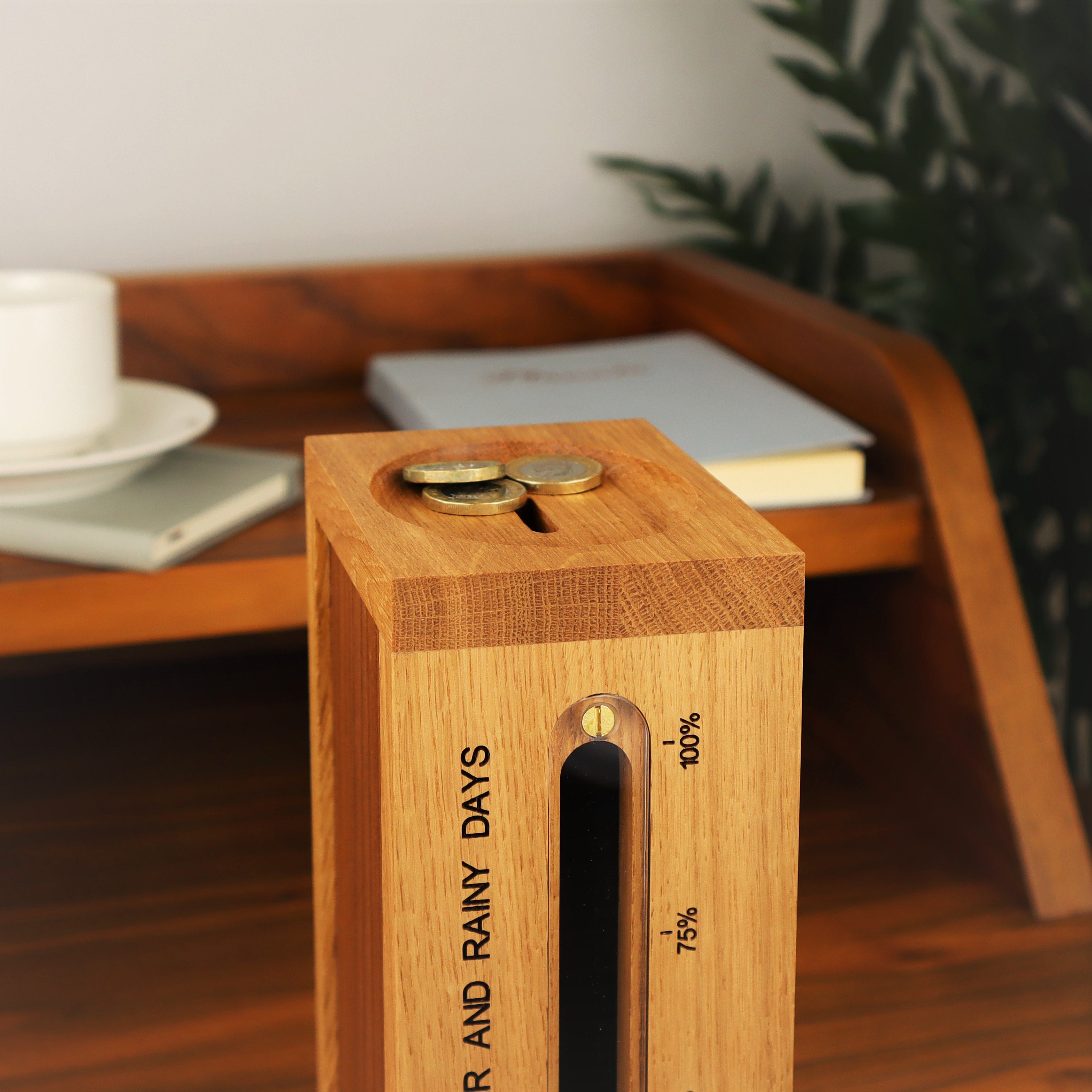 Personalised Solid Oak Money Box: Wedding Fund Piggy Bank - Etsy UK