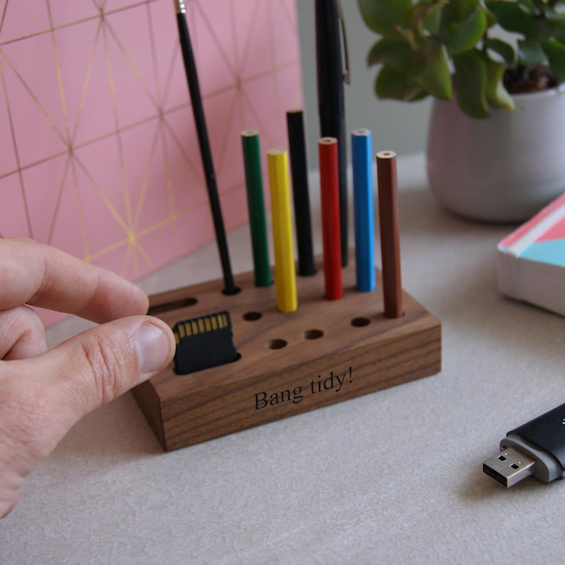 Personalised Desk Tidy / Teacher Gift / USB Pen Storage / Pen | Etsy