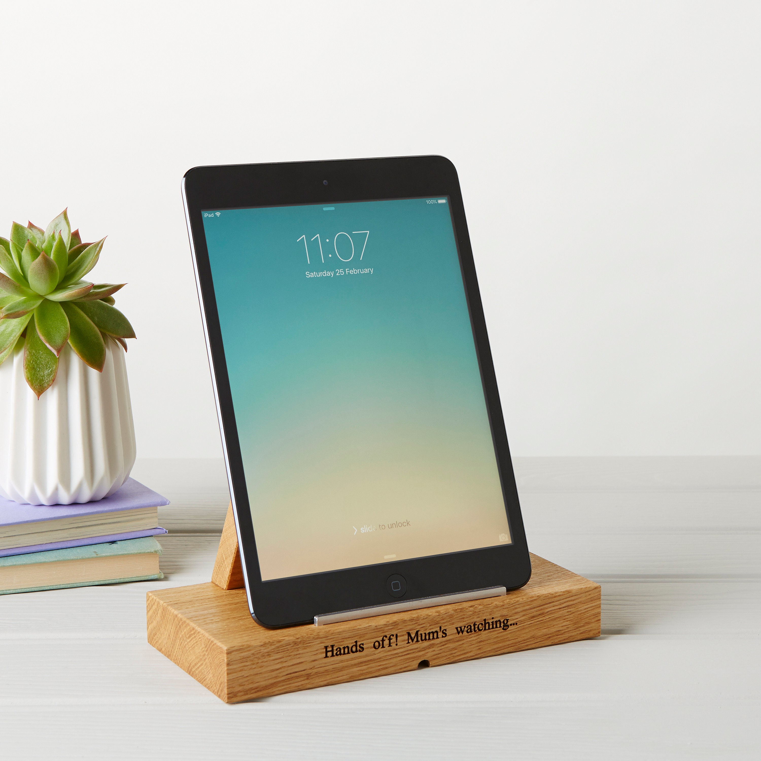 Personalised Oak Tablet Ipad Stand Tech Gifts Gift for Dad - Etsy UK