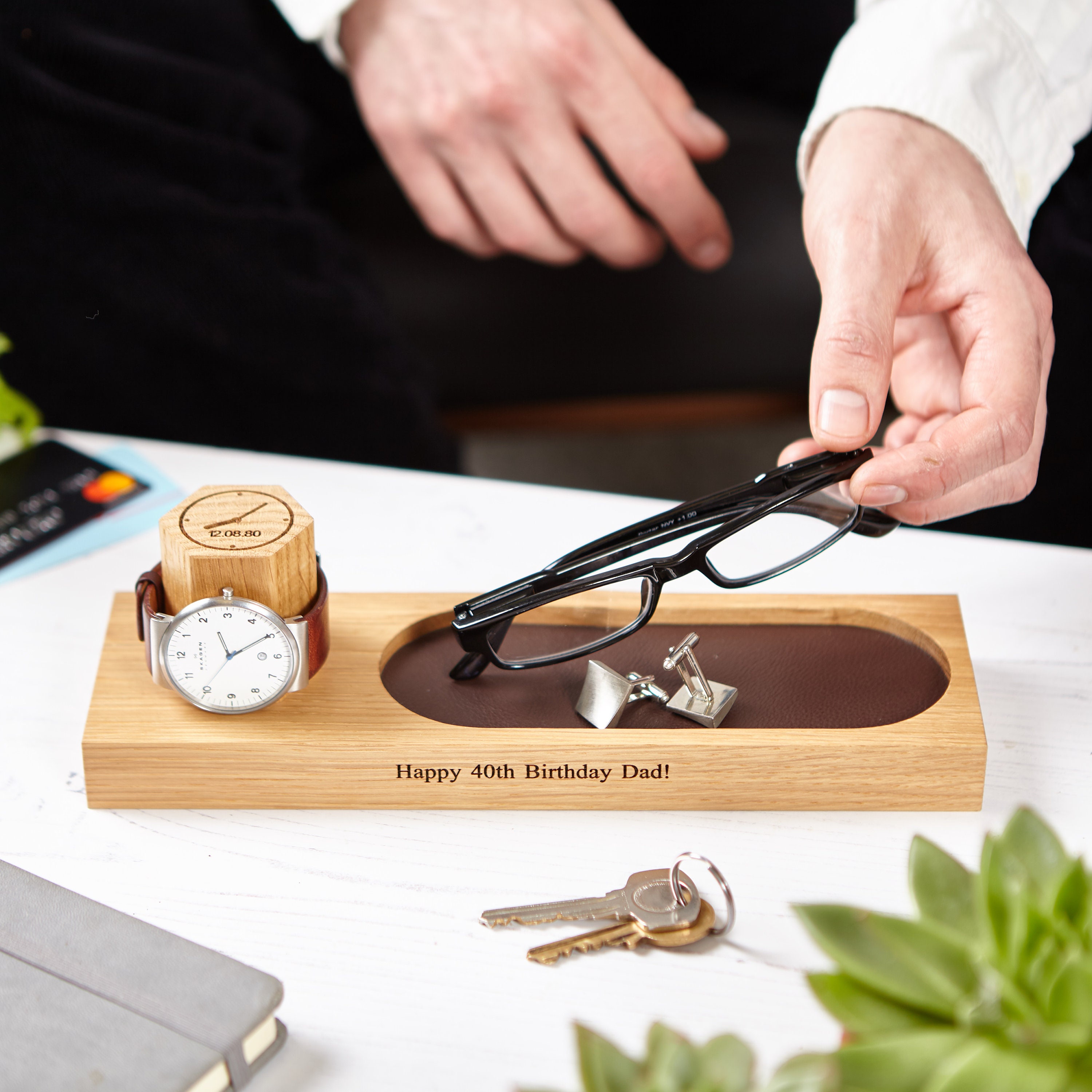 Range of Oak Personalised Time and Date Watch Stands / Gift - Etsy UK