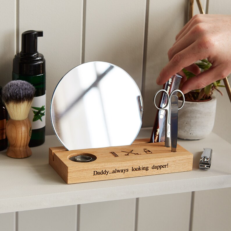 Personalised Men's Grooming Station With Mirror / Gift for - Etsy