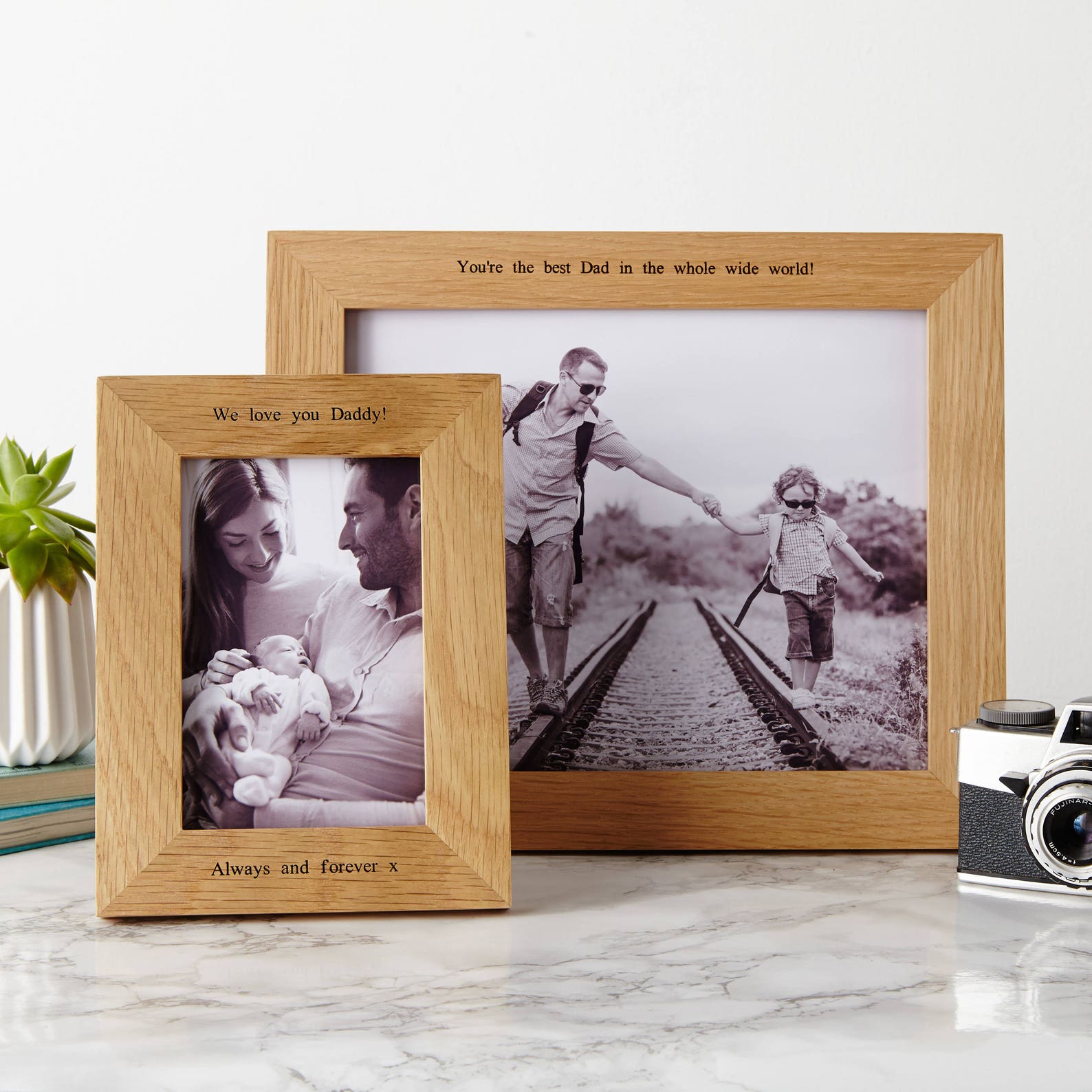Personalised Solid Oak Photo Frame / Personalized Engraved | Etsy