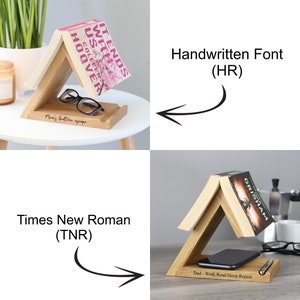 Personalized Solid Oak Book Rest: Bedside Book Stand - Etsy