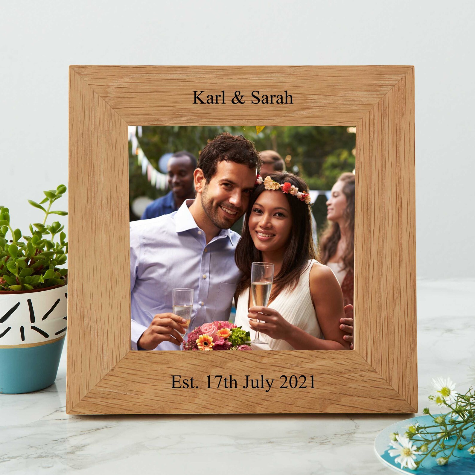 Personalised Solid Oak Photo Frame / Personalized Engraved - Etsy