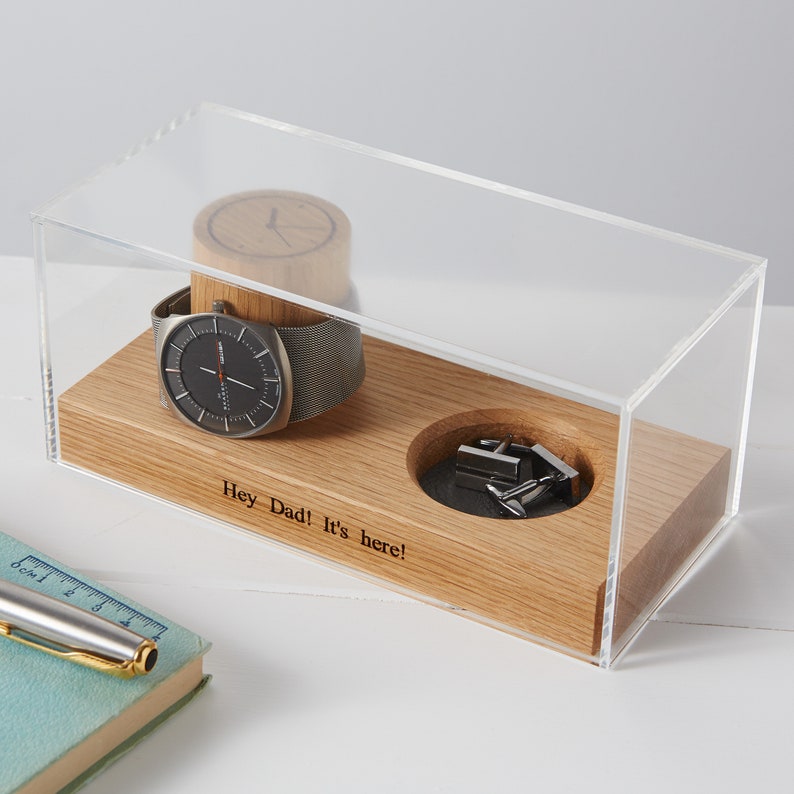 Cufflink Tray and Watch Stand / Personalised Jewellery Storage for Him ...
