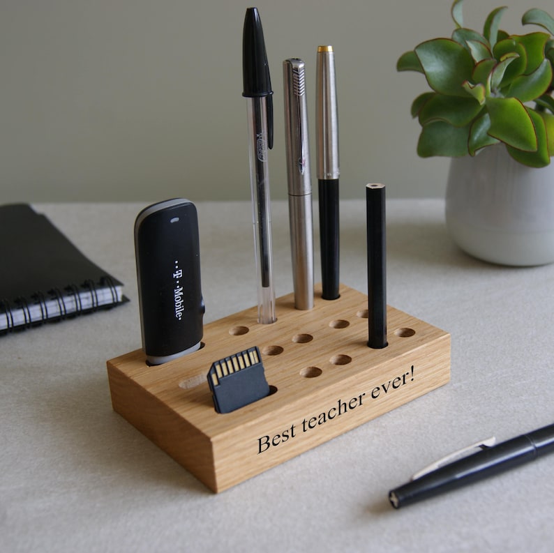 Personalised Desk Tidy / Teacher Gift / USB Pen Storage / Pen | Etsy