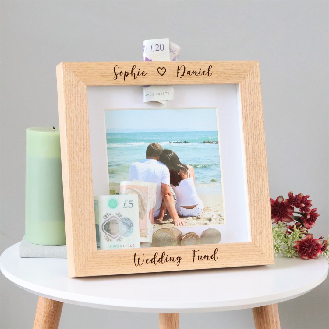 Personalised Money Box Photo Frame / Couples Engagement Gift - Etsy