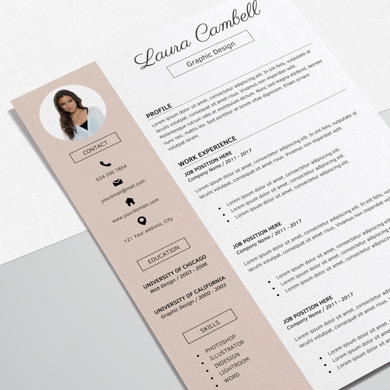 Modern Resume Template CV Template for MS Word - Etsy Norway