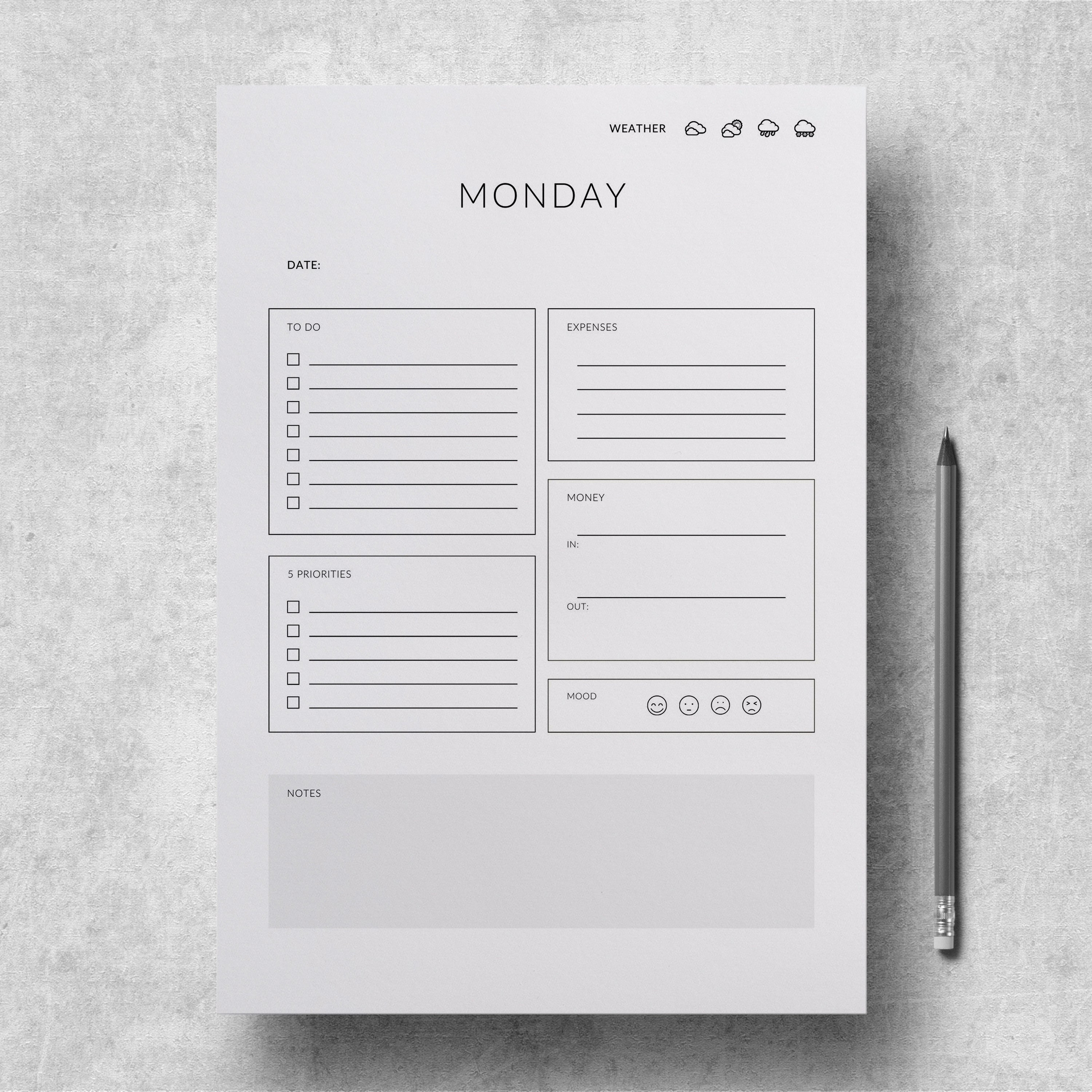 7 Day Planner Printable Daily Planner Weekly Planner - Etsy