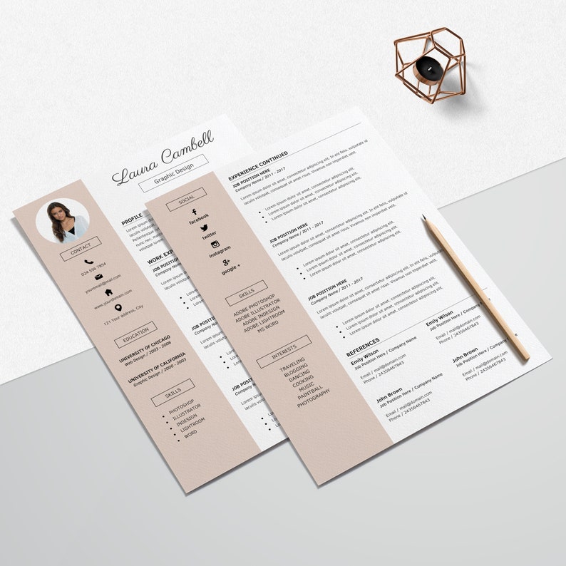 Modern Resume Template CV Template for MS Word - Etsy Norway