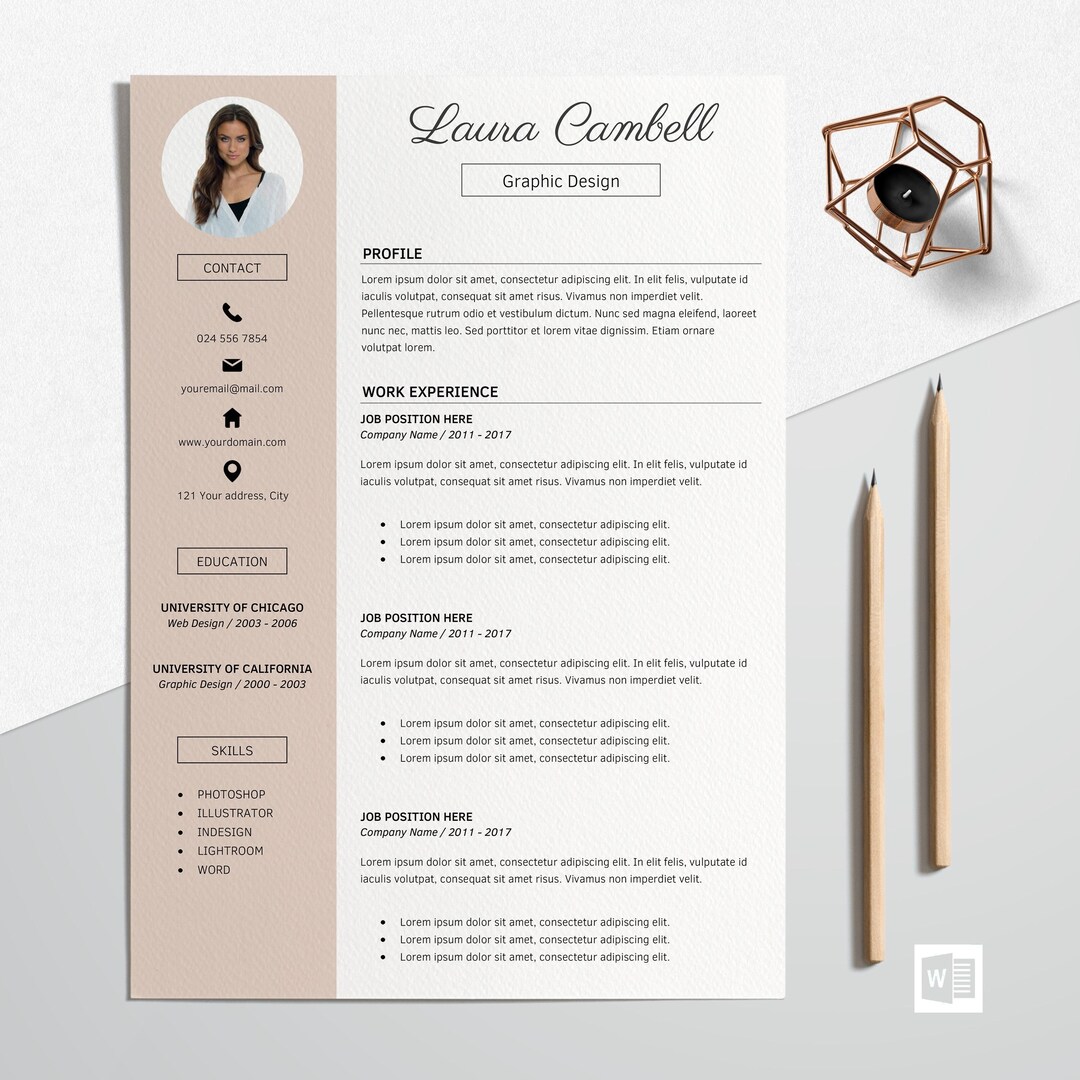 Modern Resume Template CV Template for MS Word - Etsy Norway