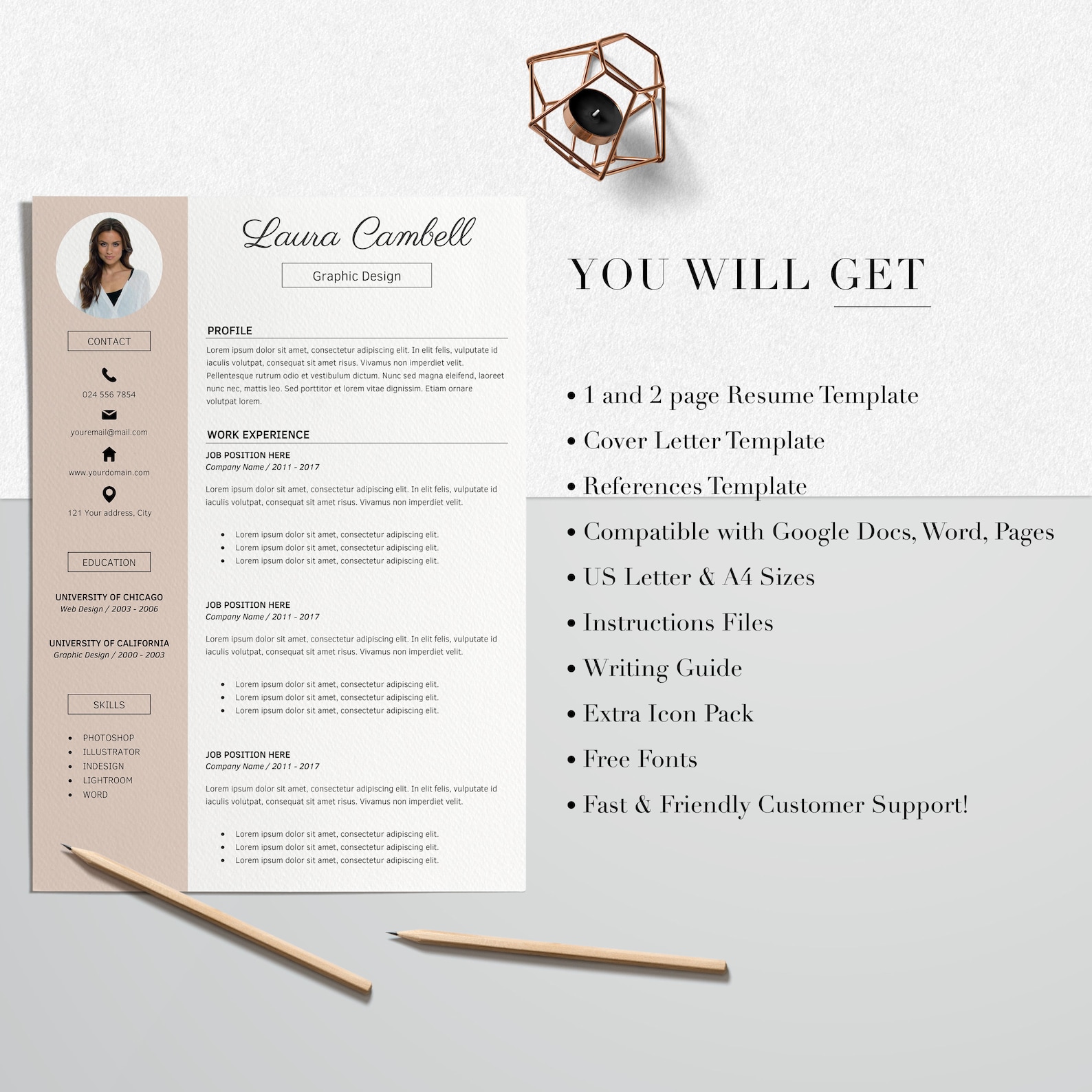 Modern Resume Template CV Template for MS Word - Etsy Norway