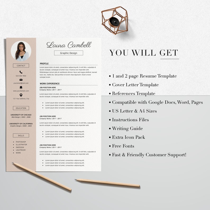 Modern Resume Template CV Template for MS Word - Etsy Norway
