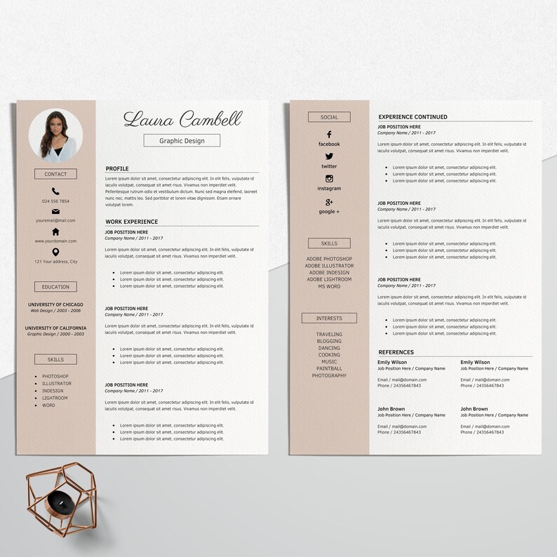 Modern Resume Template CV Template for MS Word - Etsy Norway