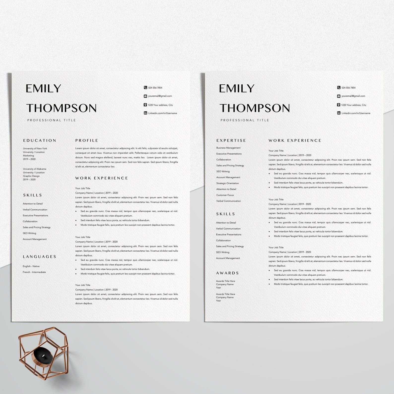 Resume Template Professional Modern Resume Template for - Etsy