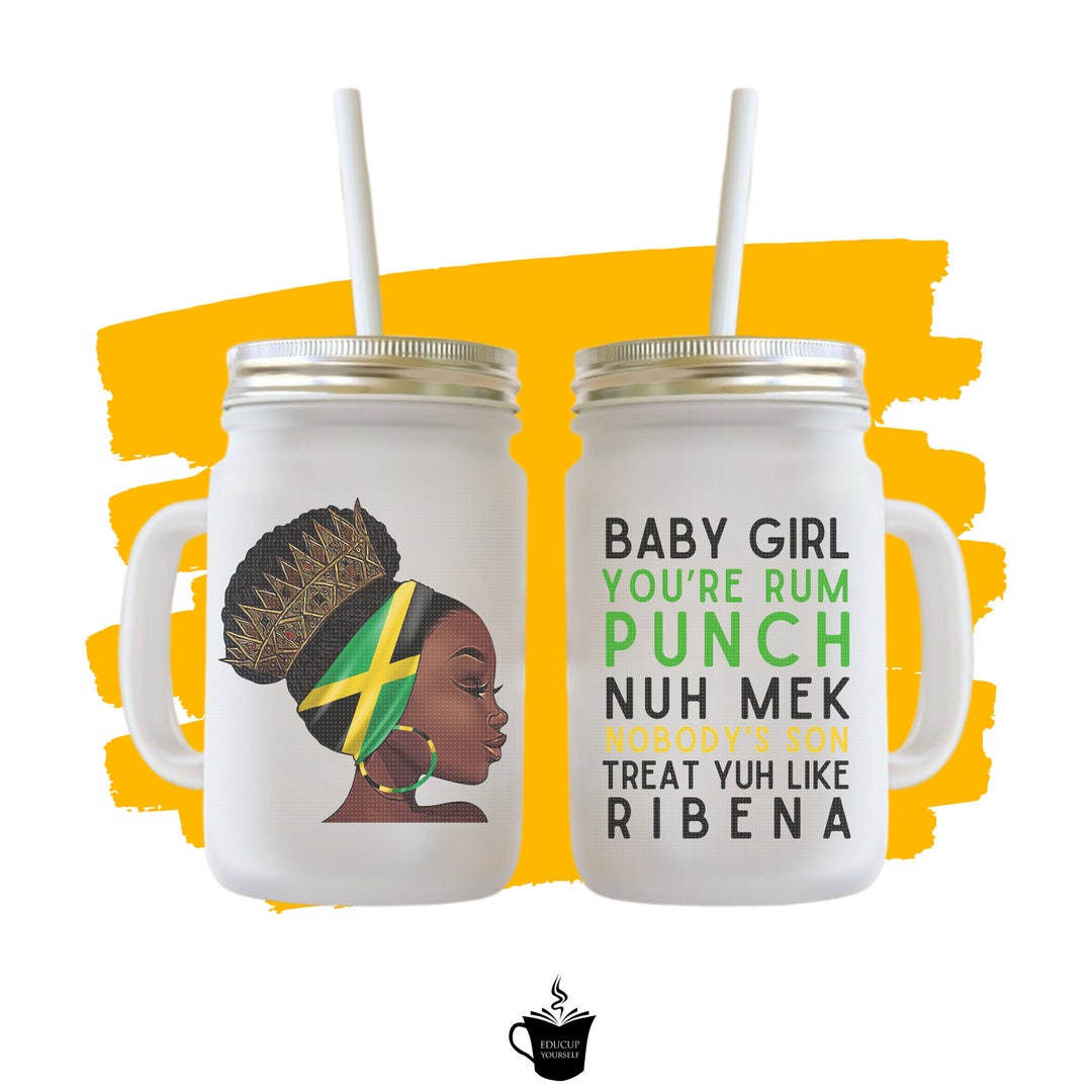 Frosted Glass Rum Punch Travel Cup | Jamaican Woman - Etsy