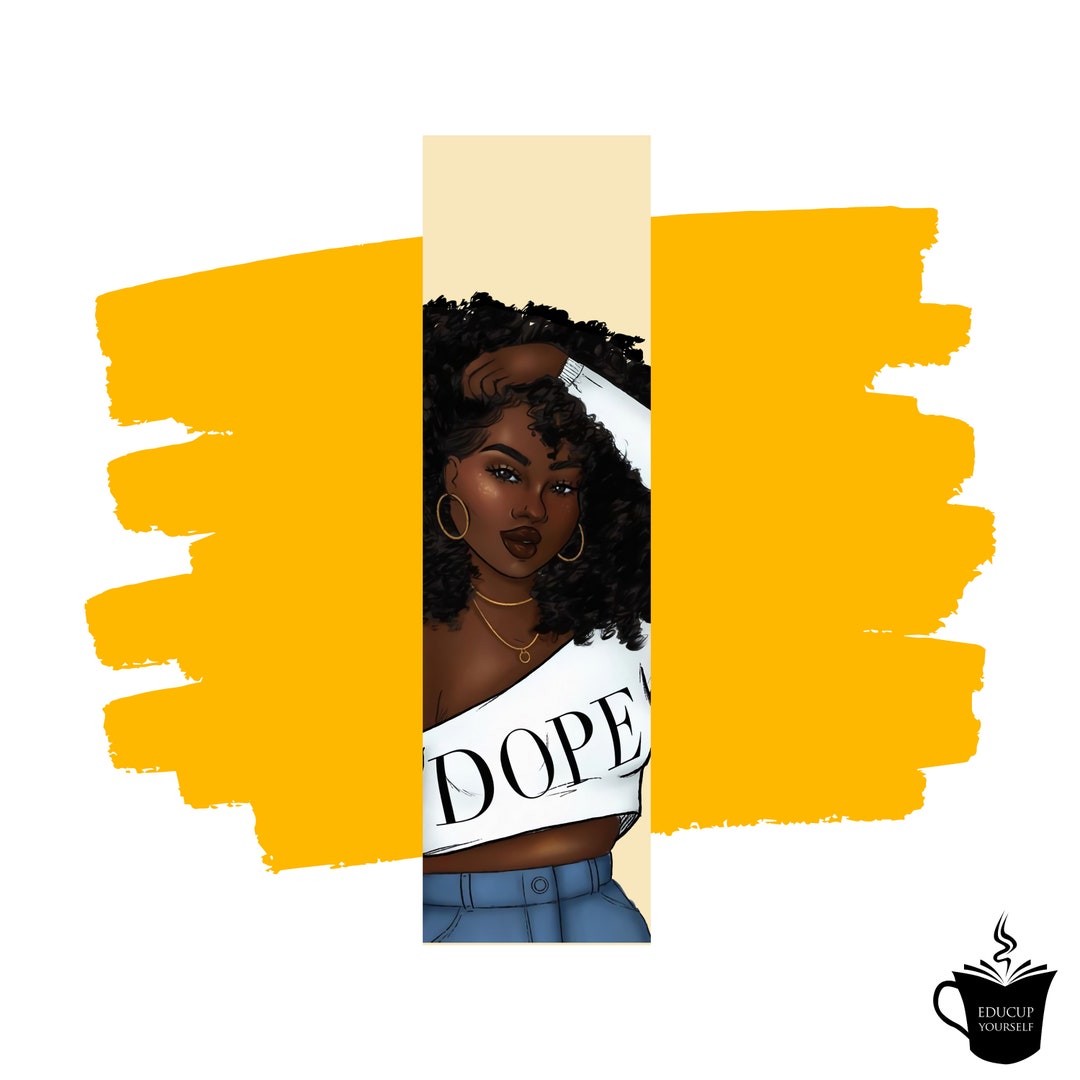 Black Woman Bookmark | Dope | Afro Woman | Gift for Readers - Etsy